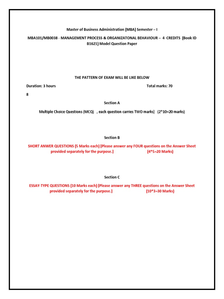 Mba 101 Mb0051 Pdf Motivation Motivational