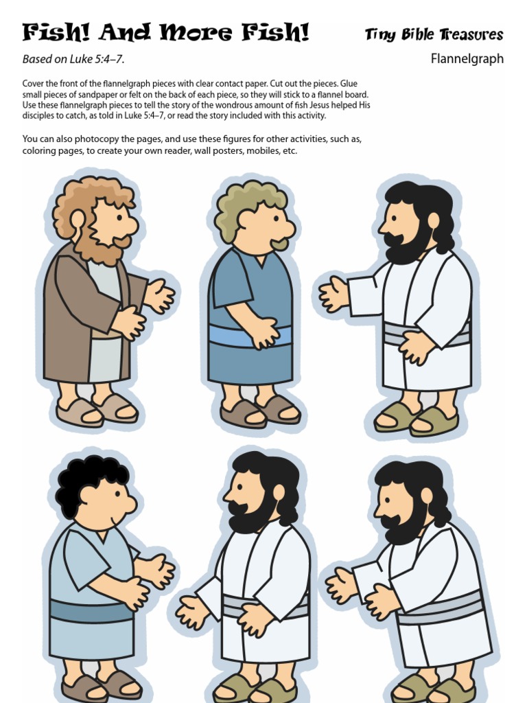 Flannelgraph: Fish! and More Fish! (Color) | PDF | Jesus