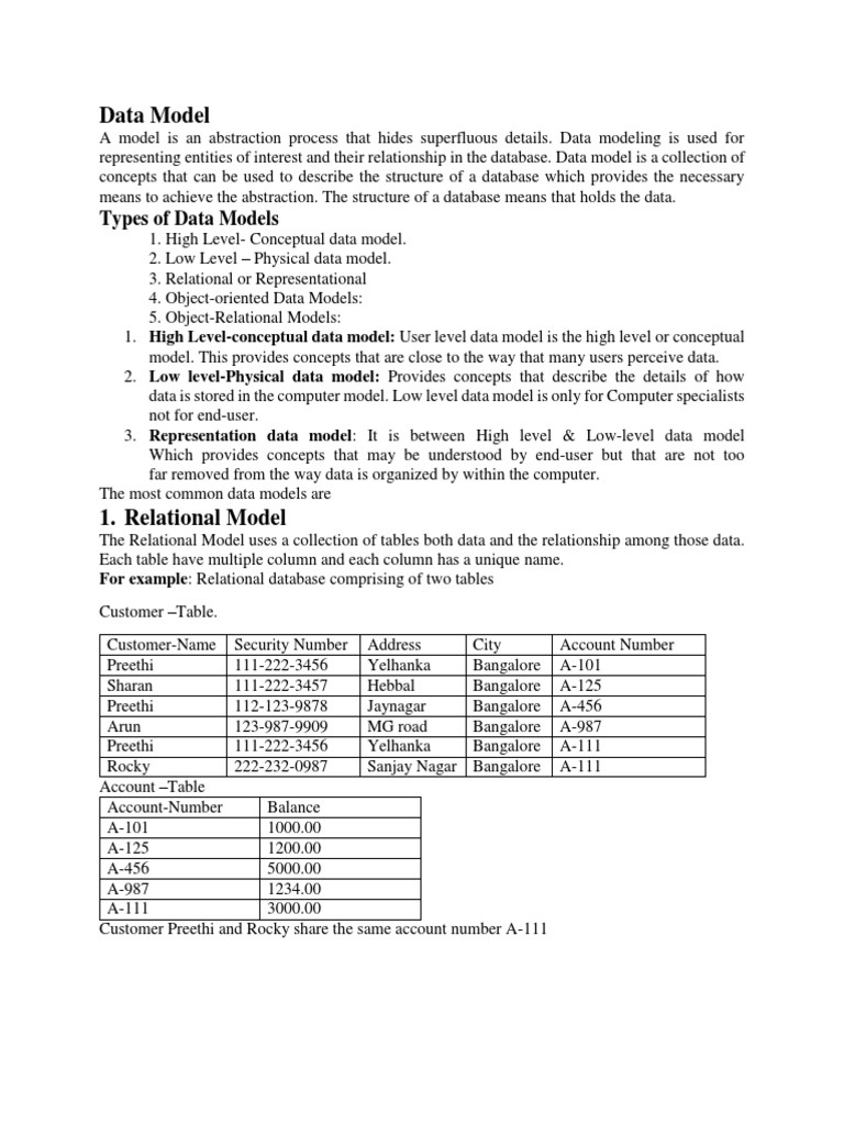 Data Model: Types of Data Models | Download Free PDF | Data Model ...