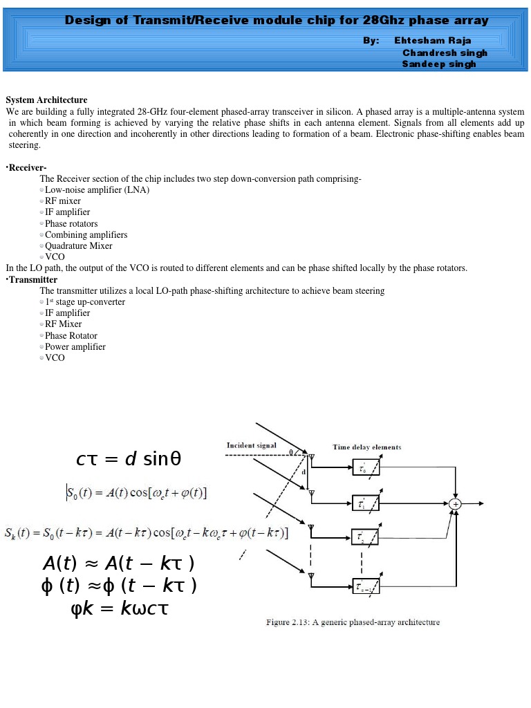 Design of Transmit/Receive Module Chip For 28Ghz Phase Array | PDF ...