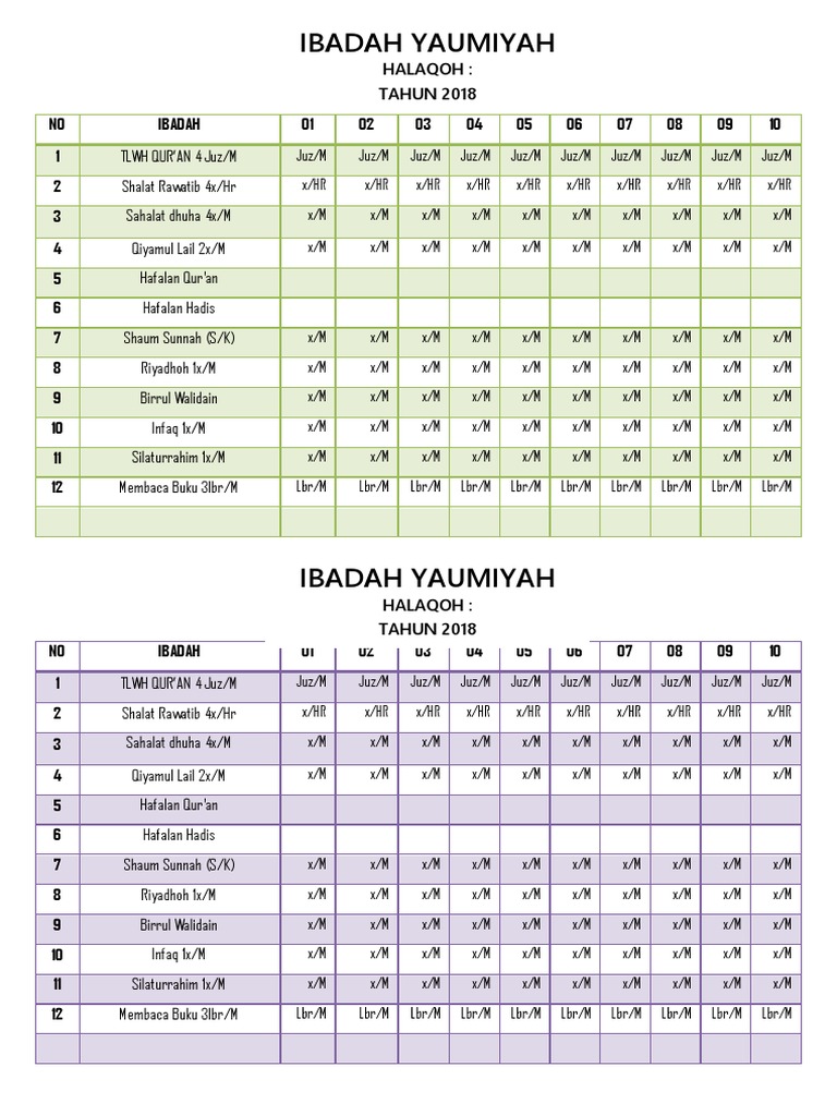 Jurnal Ibadah Harian 2018 | PDF | Kajian Bahasa Asing | Kesehatan Holistik