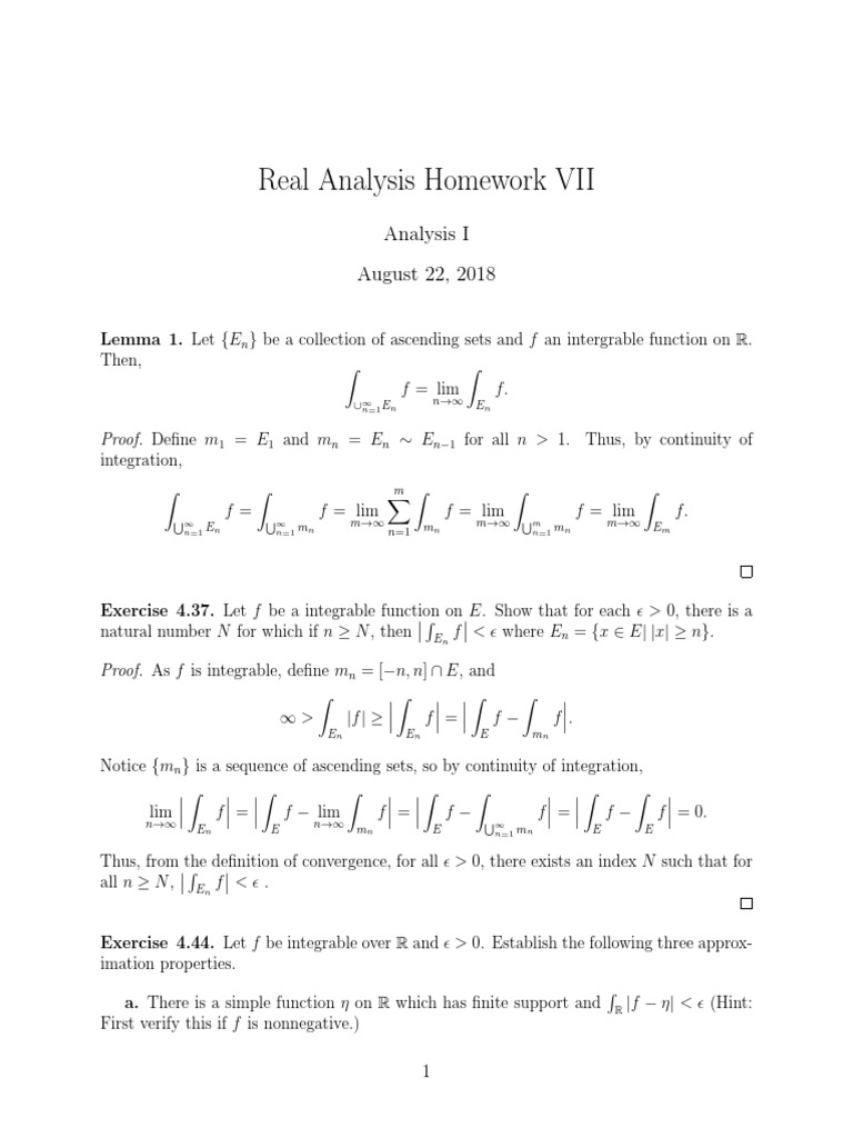 Real Analysis VII | PDF | Measure (Mathematics) | Infinity
