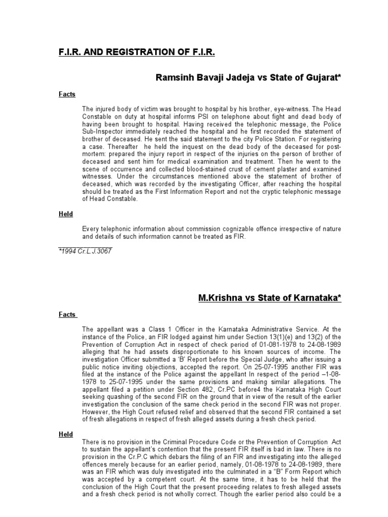 Understanding FIR Registration Process | PDF