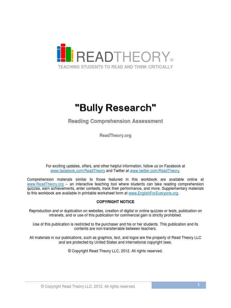 Grade 10 HS Reading Comprehension | PDF | Experiment | Bullying