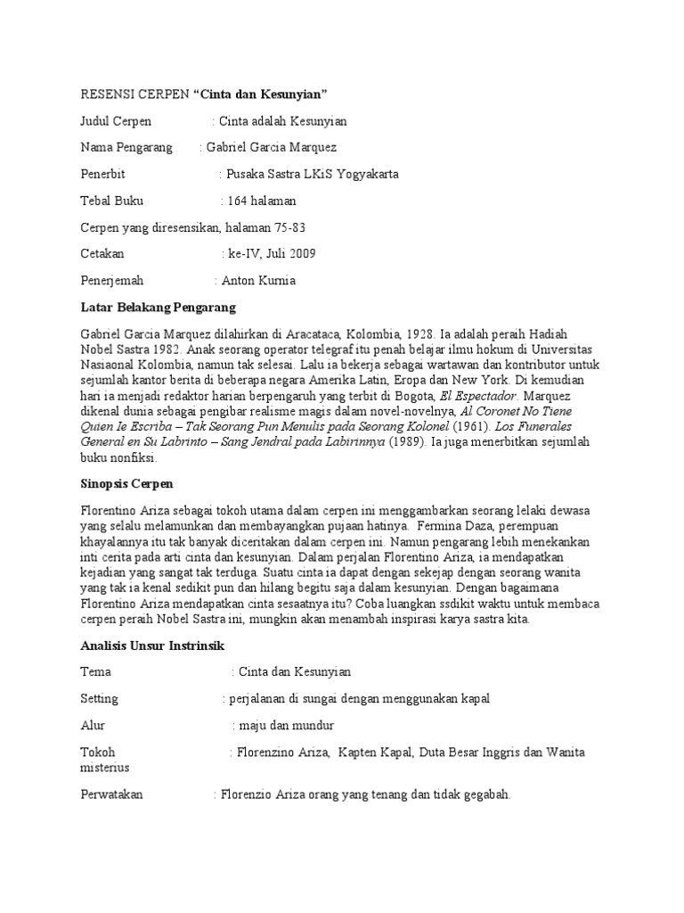 Resensi Cerpen | PDF