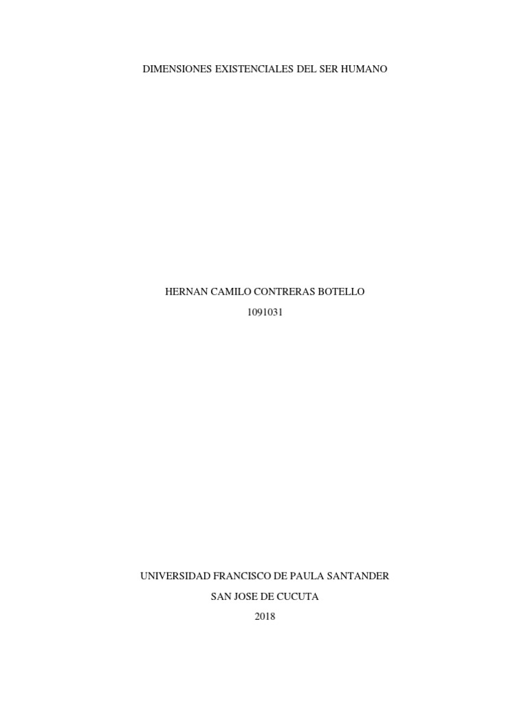 Dimensiones Existenciales Del Ser Humano | PDF | Mente | Vida
