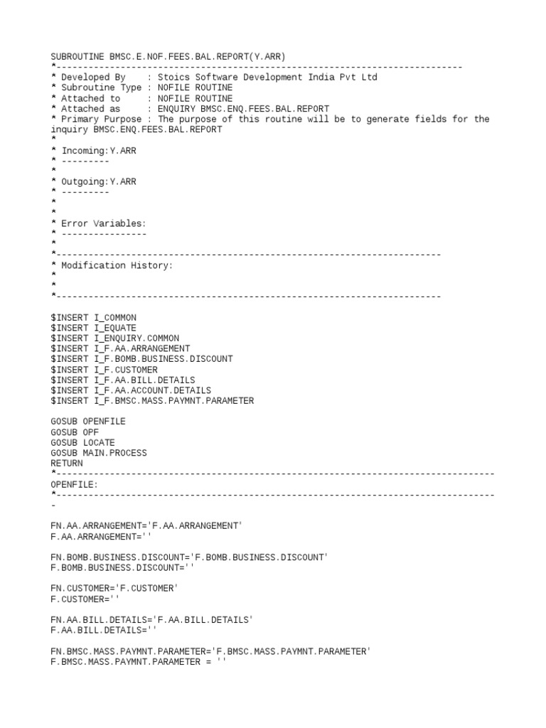 Bal | PDF | Subroutine | Parameter (Computer Programming)