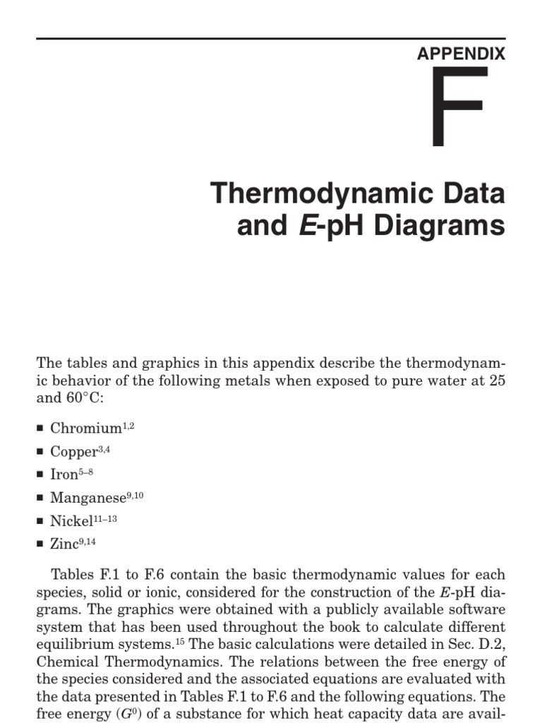 Thermodynamic Data and E PH Diagrams | PDF | Chemical Equilibrium ...