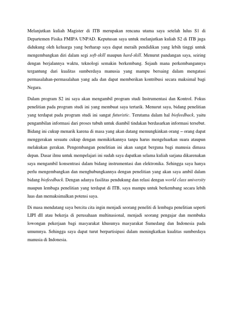 Statement of Purpose | PDF