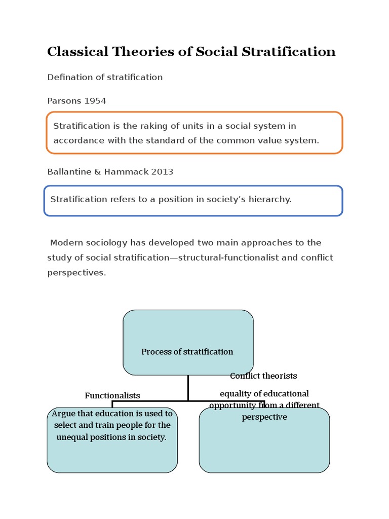 Notes On Topic 3 Classical Theories of Social Stratification | PDF ...
