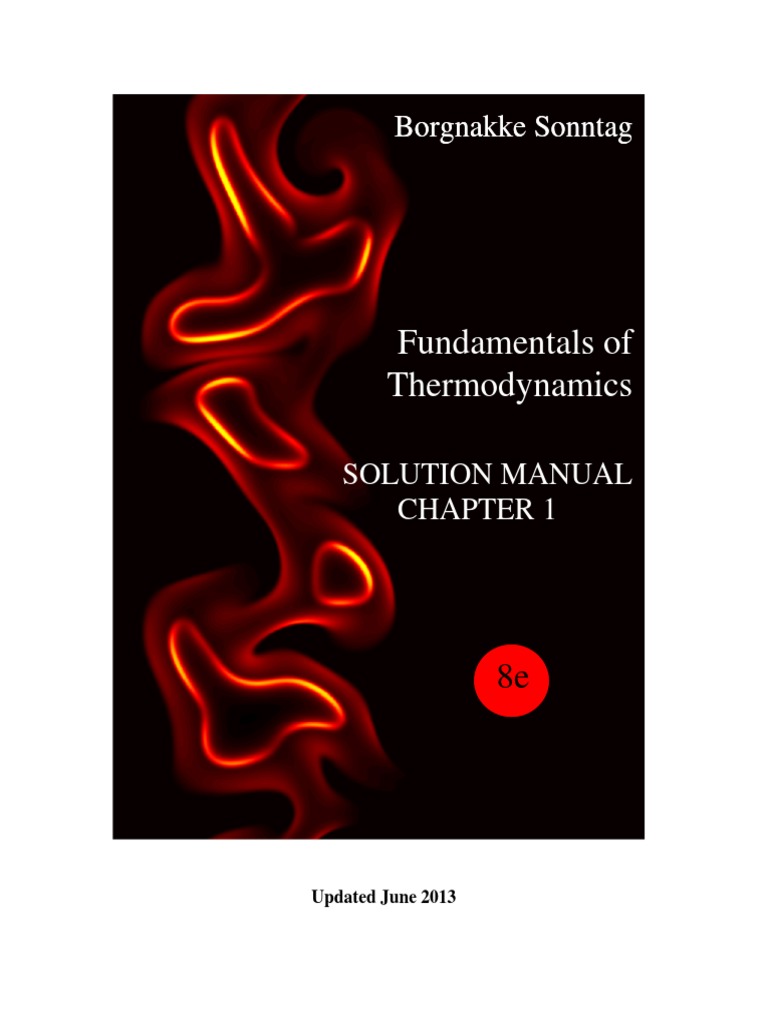 Borgnakke Fundamentals of Thermodynamics 8th Solution Manual | PDF ...