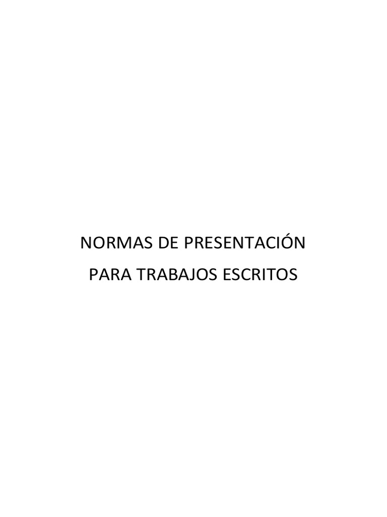 Normas de Presentacion para Trabajos Escritos - Apa | PDF | Estilo apa | Bibliografía