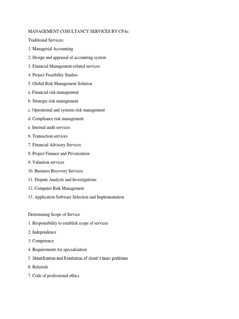 Chapter 3 Areas of Management Advisory Services Part 2 | PDF