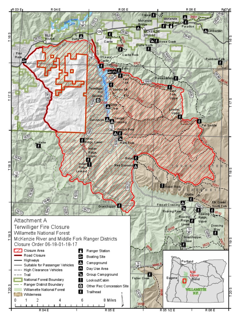Terwilliger Fire Closure Map | PDF