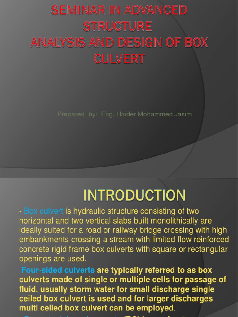 Box Culvert Design | PDF | Column | Bending