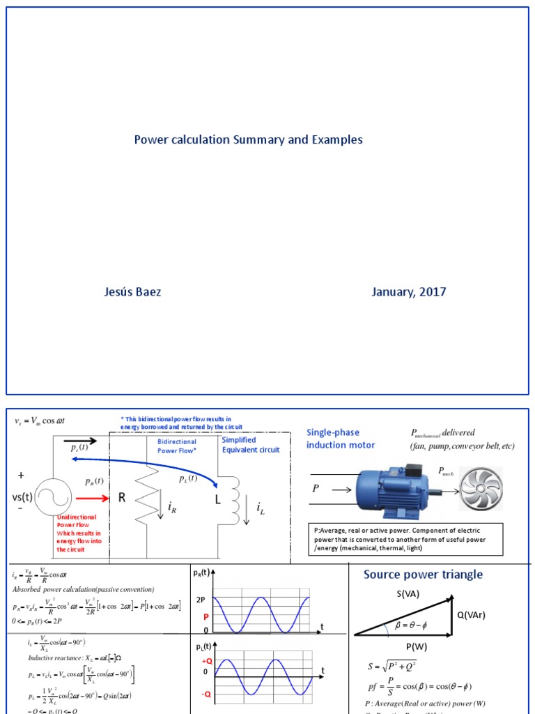 Power Calculation Summary and Examples | PDF | Ac Power | Power (Physics)