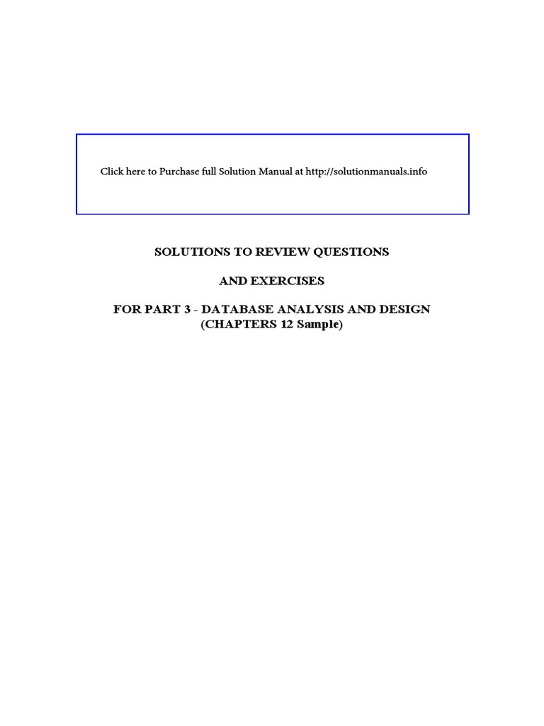 Solutions To Review Questions and Exercises For Part 3 - Database ...