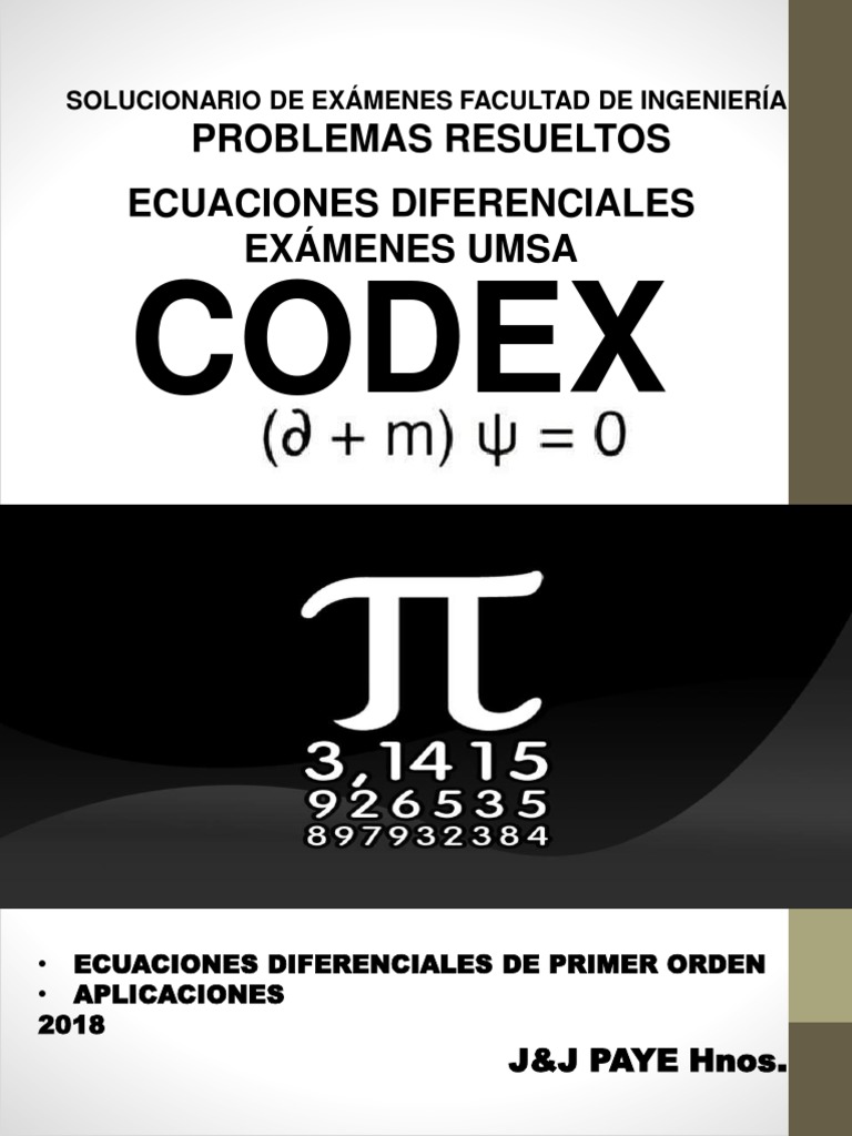 Codex Ecuas 1P PDF | PDF | Ecuaciones diferenciales | Ecuaciones