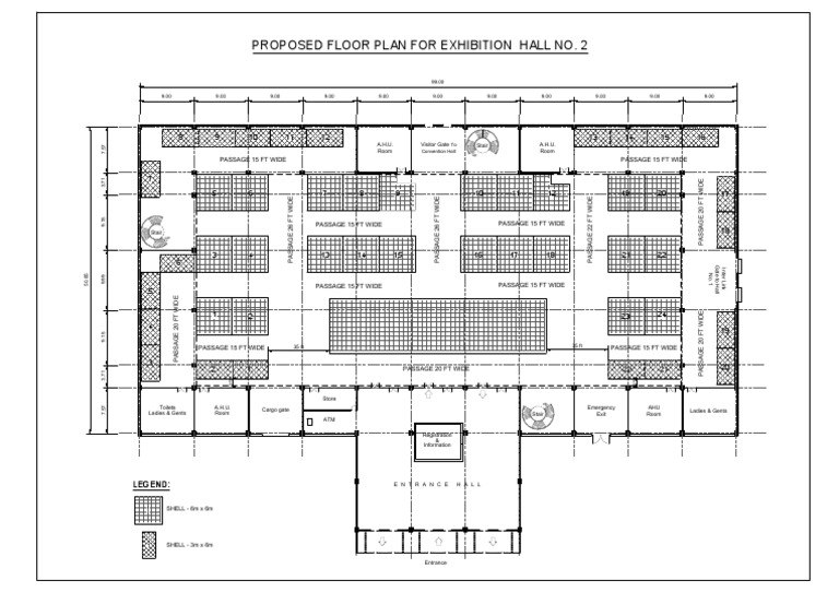 Proposed Floor Plan For Exhibition Hall No. 2: Legend | PDF | Buildings ...