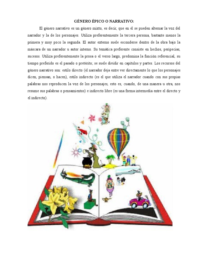 GÉNERO ÉPICO O NARRATIVO.doc | Cuentos | Leyendas