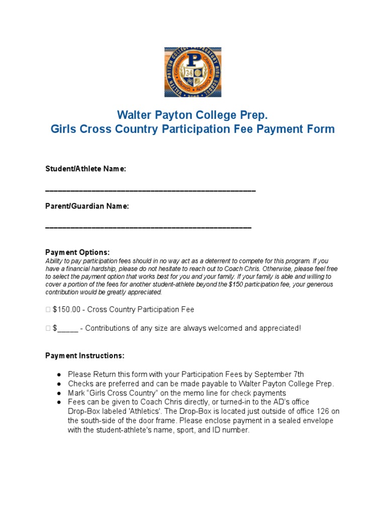 Cross Country Participation Fees | PDF