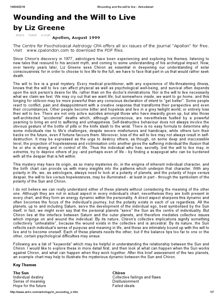 Chiron's Role in Life and Death | PDF | Hope | Horoscope