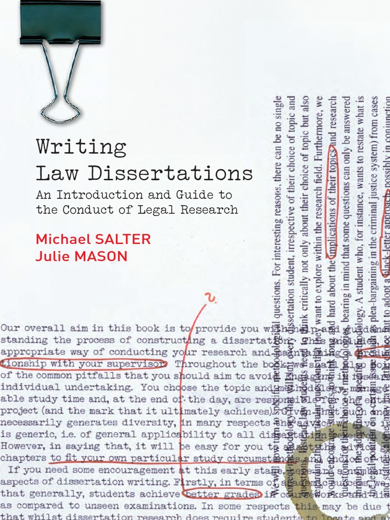 Writing Law Dissertations | PDF | Thesis | Postgraduate Education