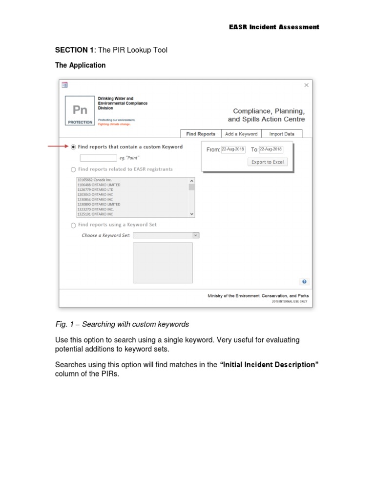 EIA PIR Lookup Tool | PDF