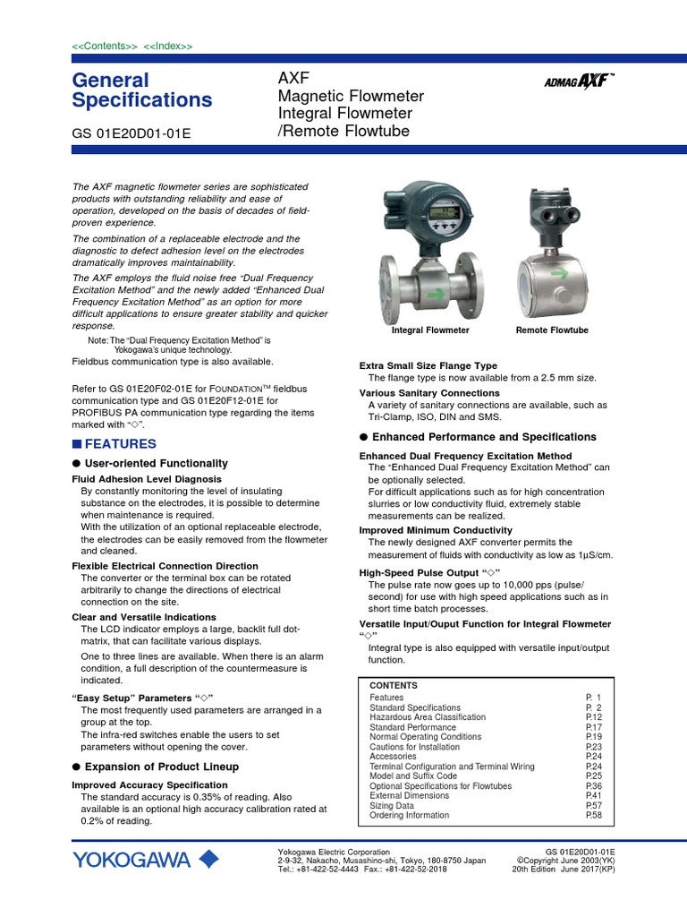 AXF Magnetic Flowmeter Integral Flowmeter Remote Flowtube | Download ...