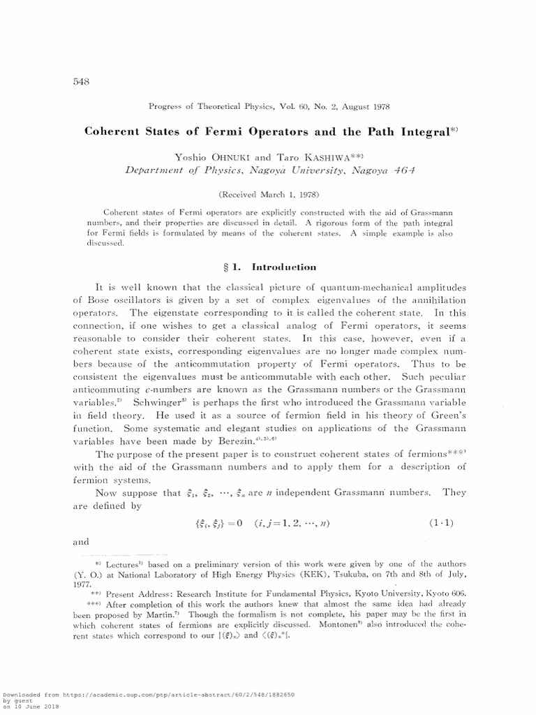 Coherent States | PDF | Particle Physics | Quantum Field Theory