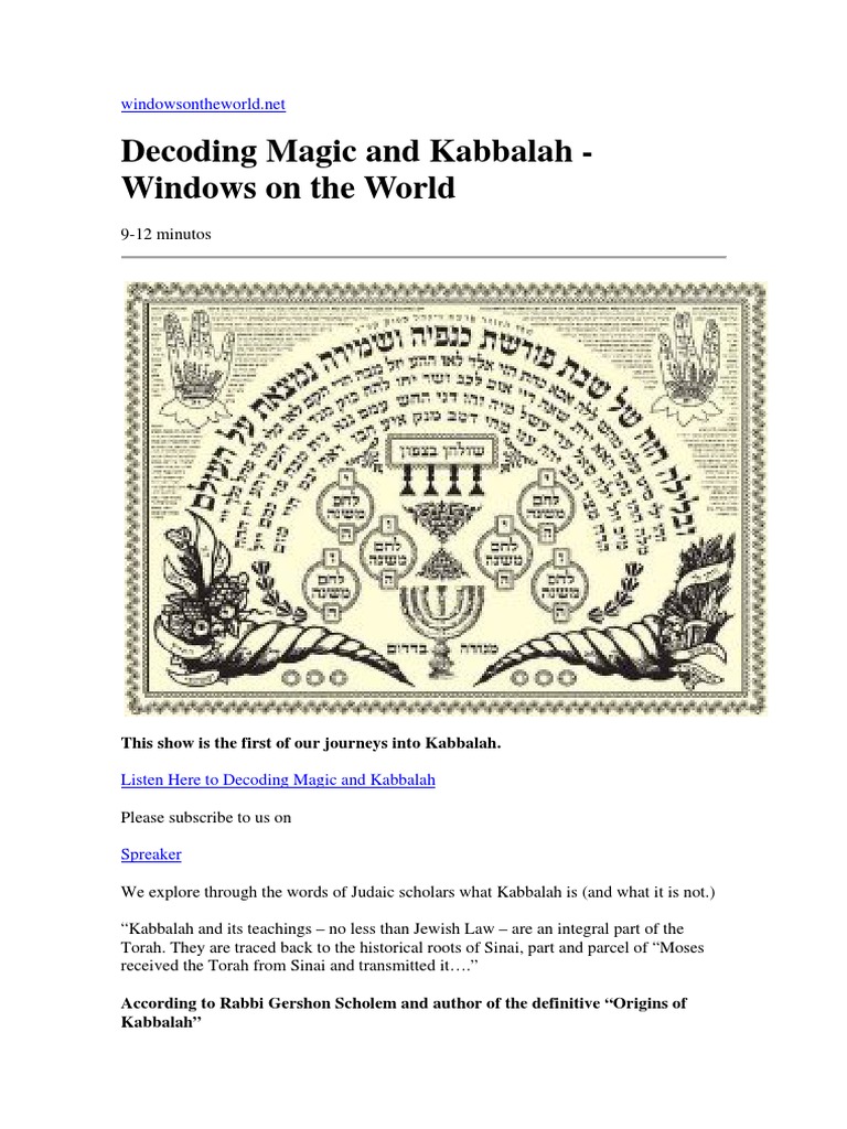 Decoding Magic and Kabbalah - Windows On The World | PDF | Kabbalah ...