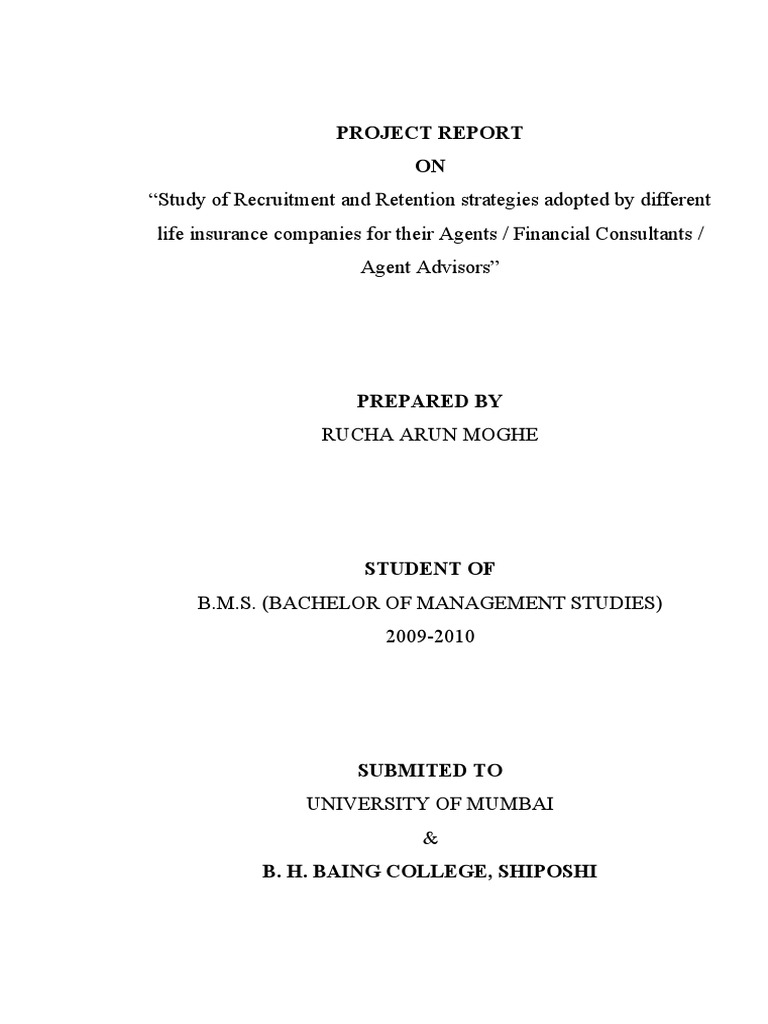 Project On Insurance Sector | PDF | Service Industries | Survey Methodology