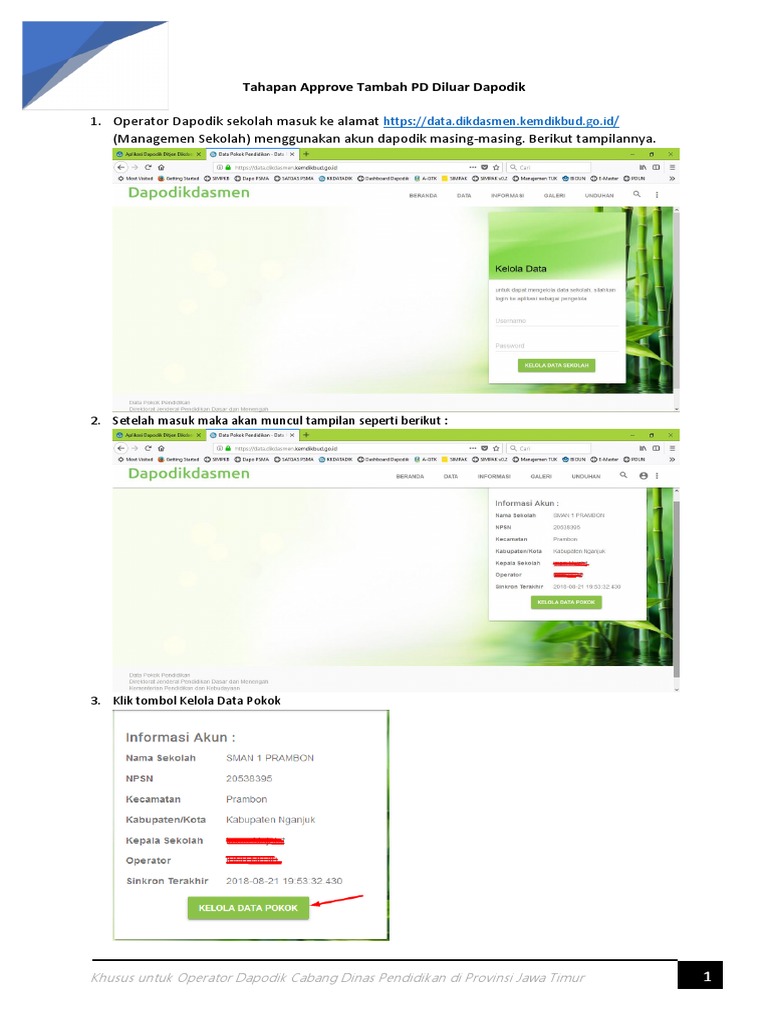 Tahapan Approve Tambah Pd Diluar Dapodik Pdf