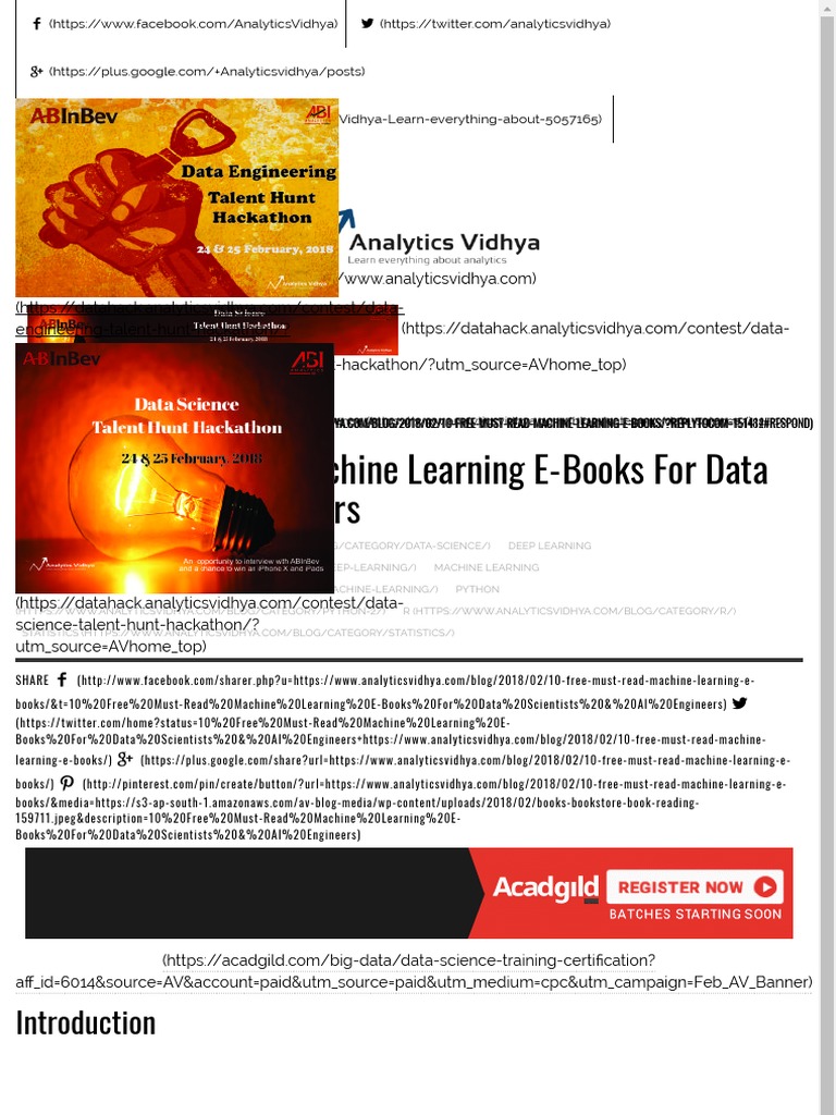 00 10 Free Must-Read Machine Learning E-Books For Data Scientists & AI ...