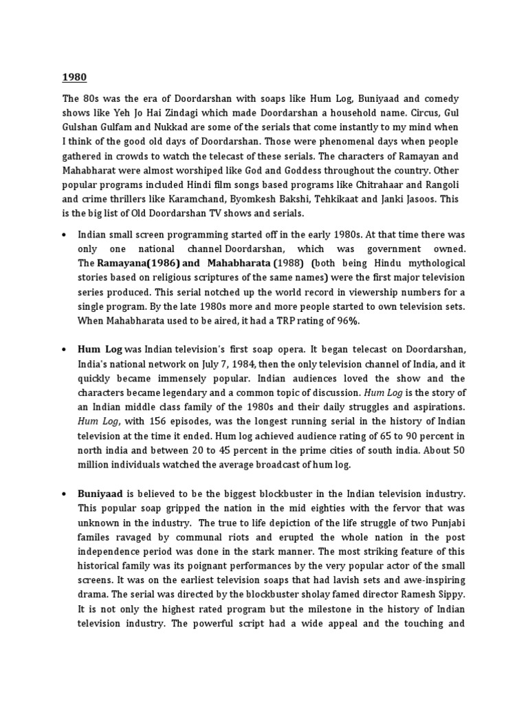Hum Log, With 156 Episodes, Was The Longest Running Serial in The ...