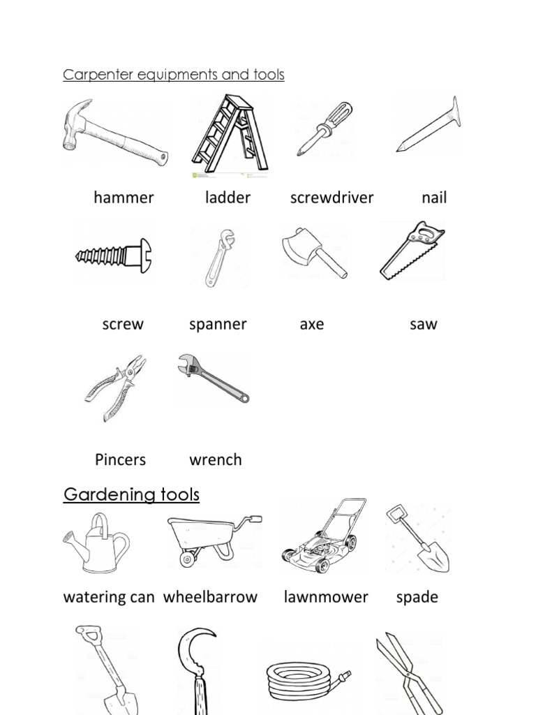 Carpenter Equipments and Tools | PDF | Leisure | Nature