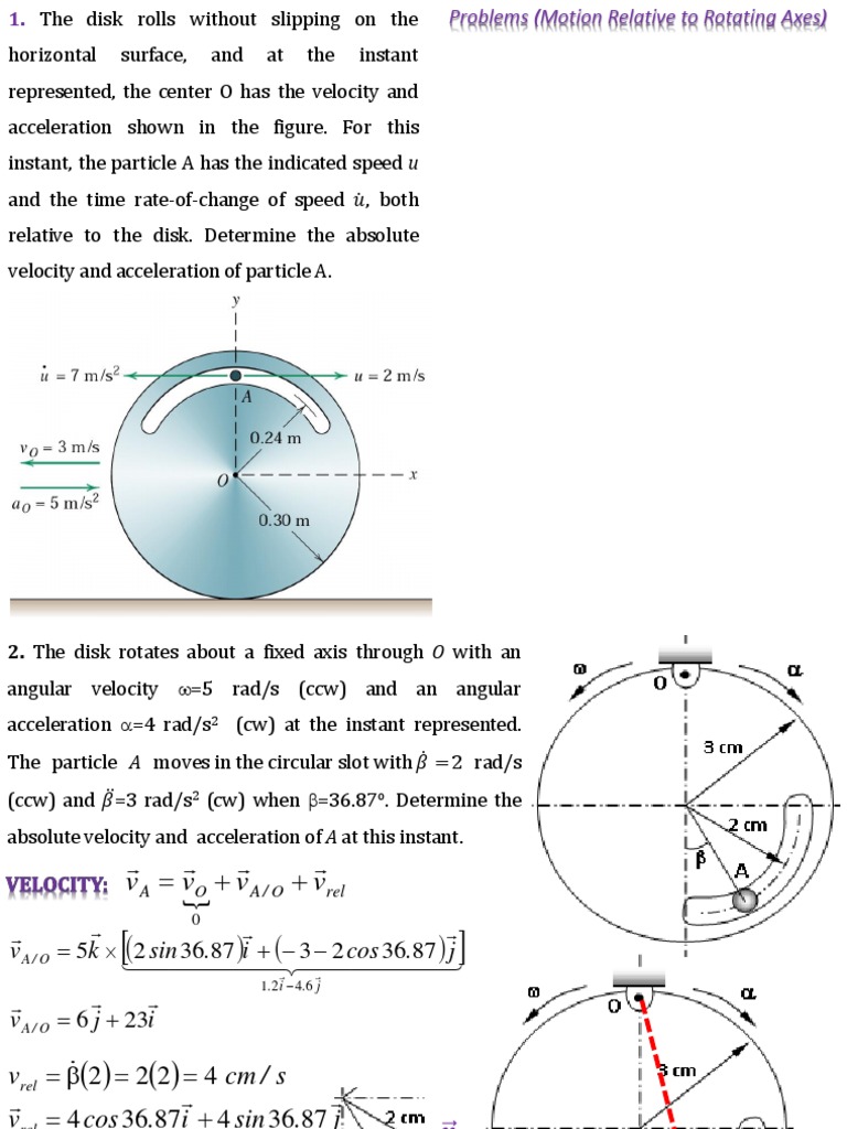 15P Motion Relative to Rotating Axes Problems 2017 | Rotation Around A Fixed Axis | Natural ...
