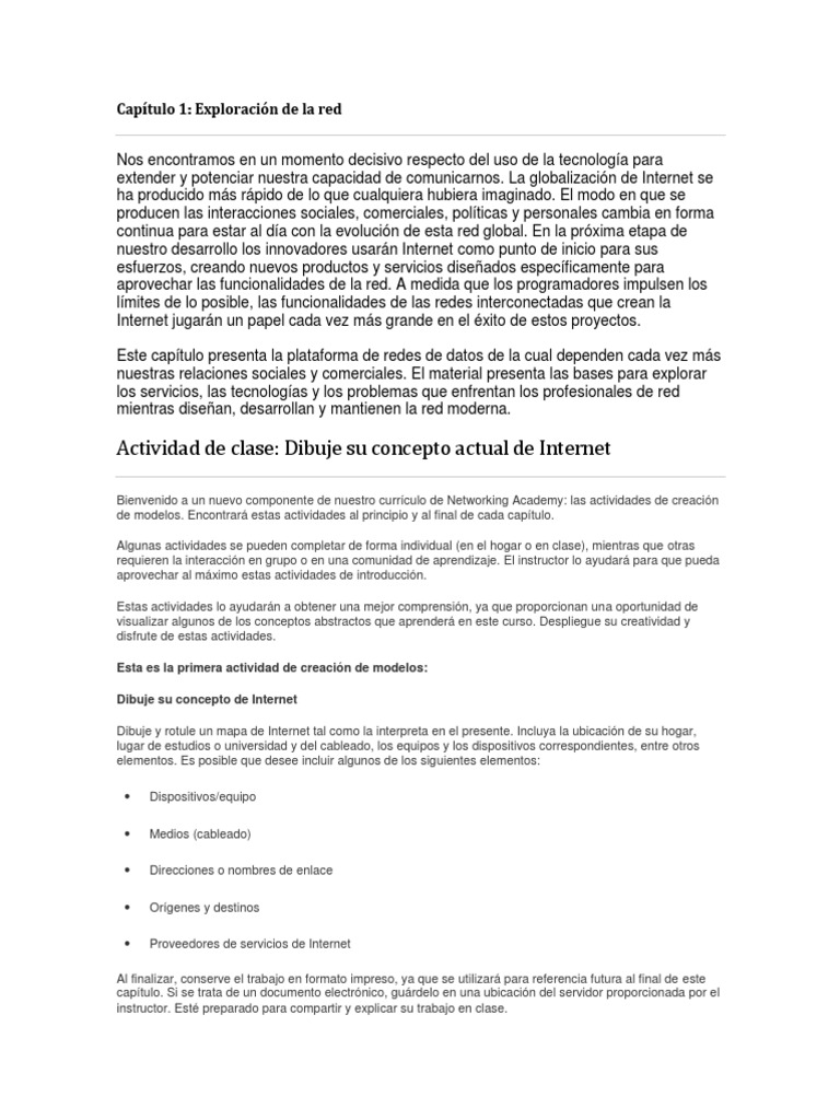 Capítulo 1 Modulo I Cisco | PDF | Red de computadoras | Servidor ...