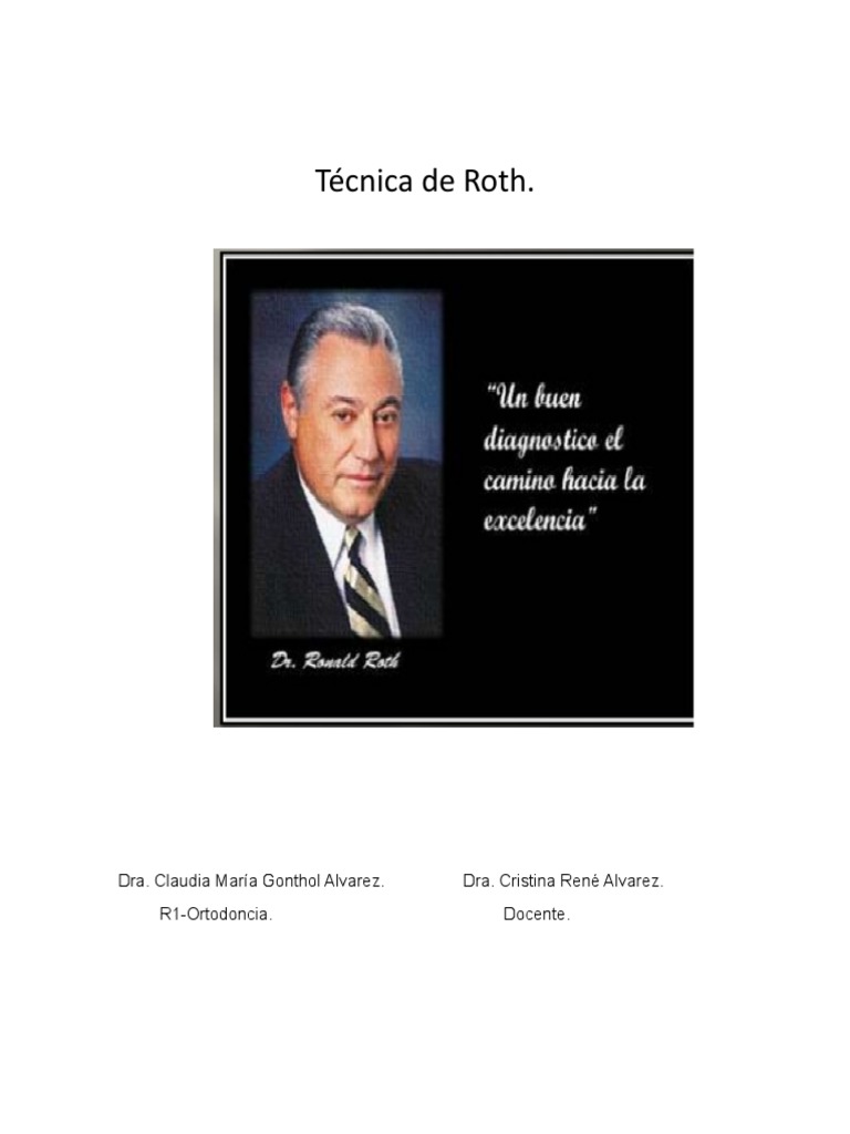 Técnica de Roth.docx | PDF | Odontología | Ortodoncia