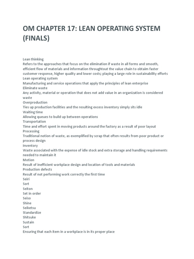 Lean Thinking Exam - 1new | PDF | Lean Manufacturing | Business Process ...