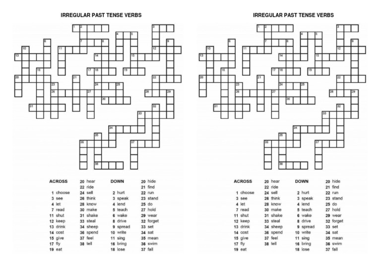 Irregular Past Tense Verbs Guide | PDF