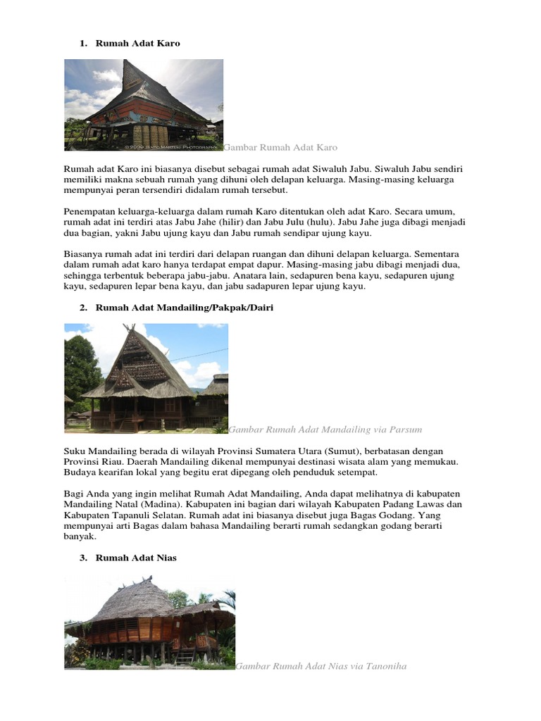 Rumah Adat Karo | PDF