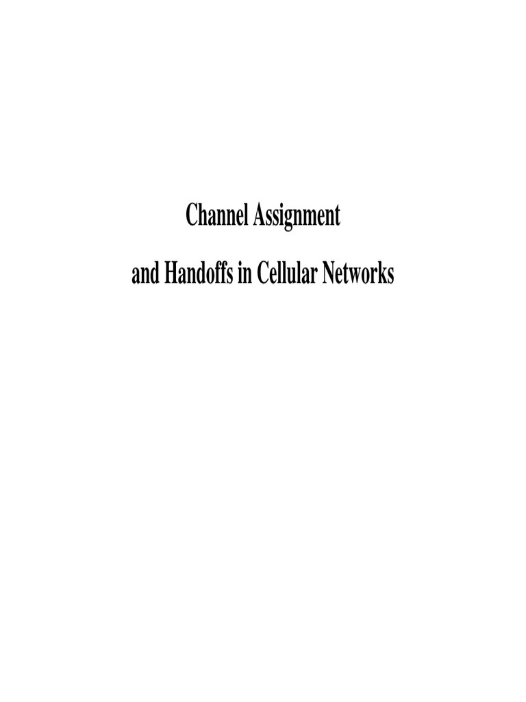 Channel Assignment | PDF | Cellular Network | Quality Of Service