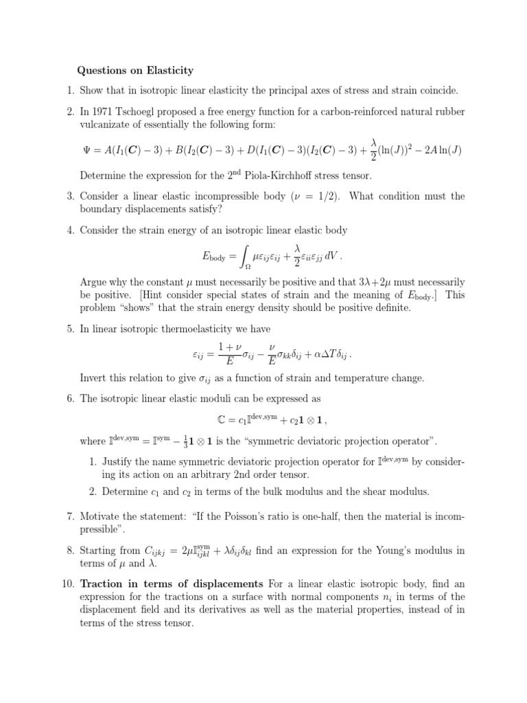 5 Elasticity | Download Free PDF | Linear Elasticity | Elasticity (Physics)