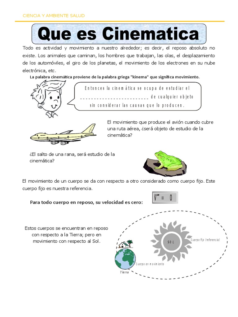 Ficha Que Es Cinematica Para Sexto de Primaria | Movimiento (física ...