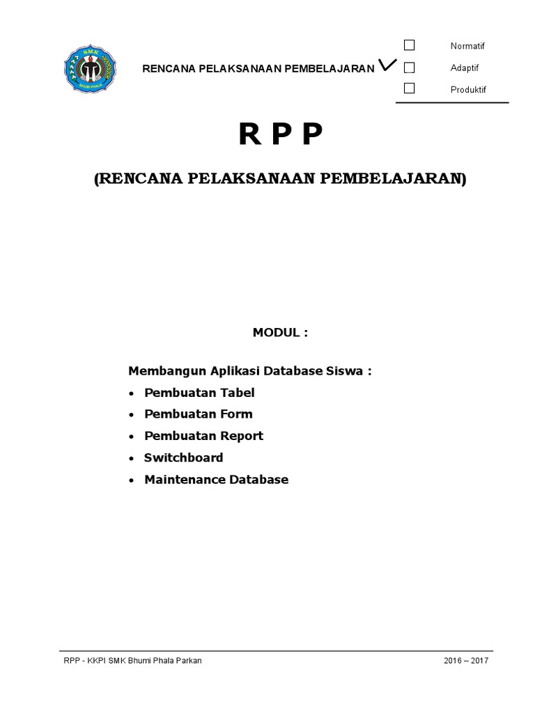 RPP Kkpi Xi - Ms Acces | PDF