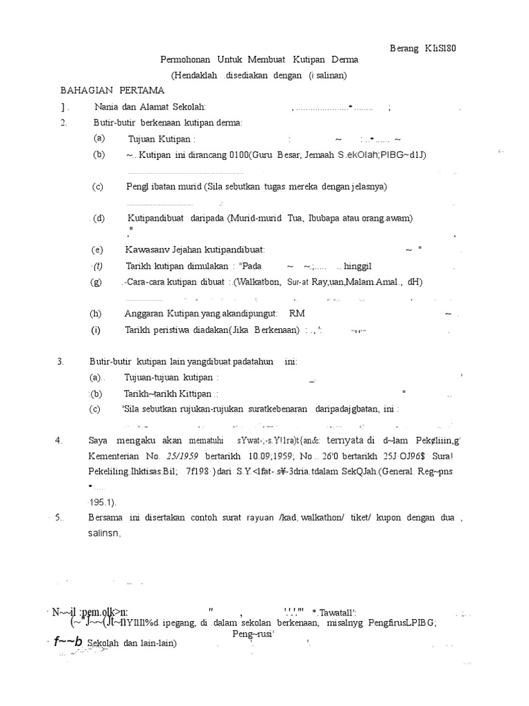 Borang Kutipan Derma Sekolah (KDS 80) | PDF