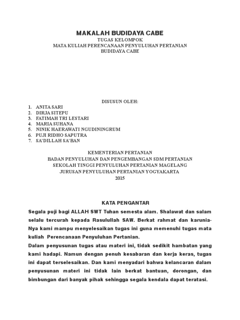 Makalah Budidaya Cabe | PDF