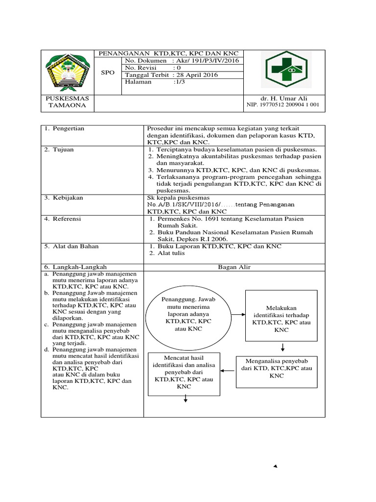 9.1.1. (6) Spo Penanganan KTD KTC KPC Dan KNC | PDF | Sains & Matematika