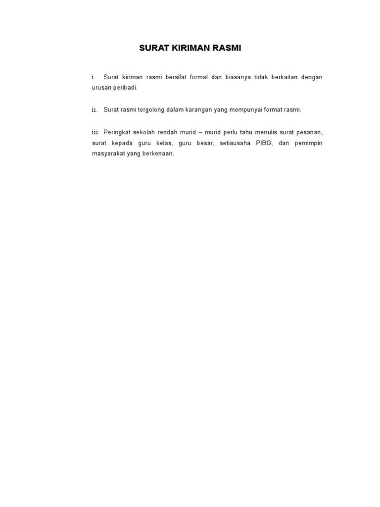 Surat Kiriman Rasmi | PDF